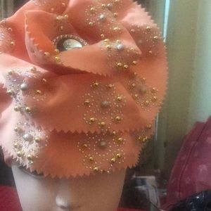 Abby | Accessories | Light Pink Color Cap For Ladies With Gold And ...